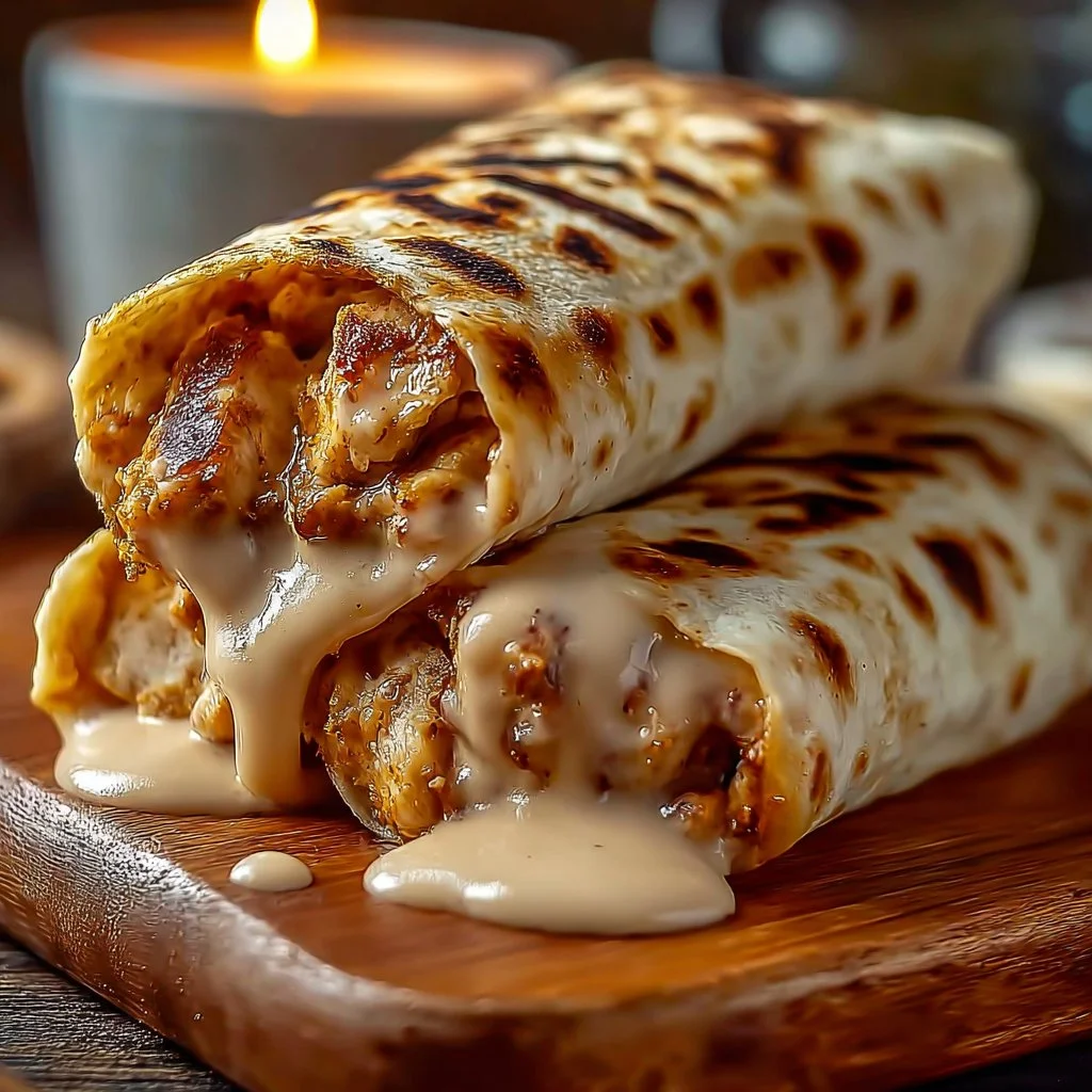 Cheesy Garlic Chicken Wraps