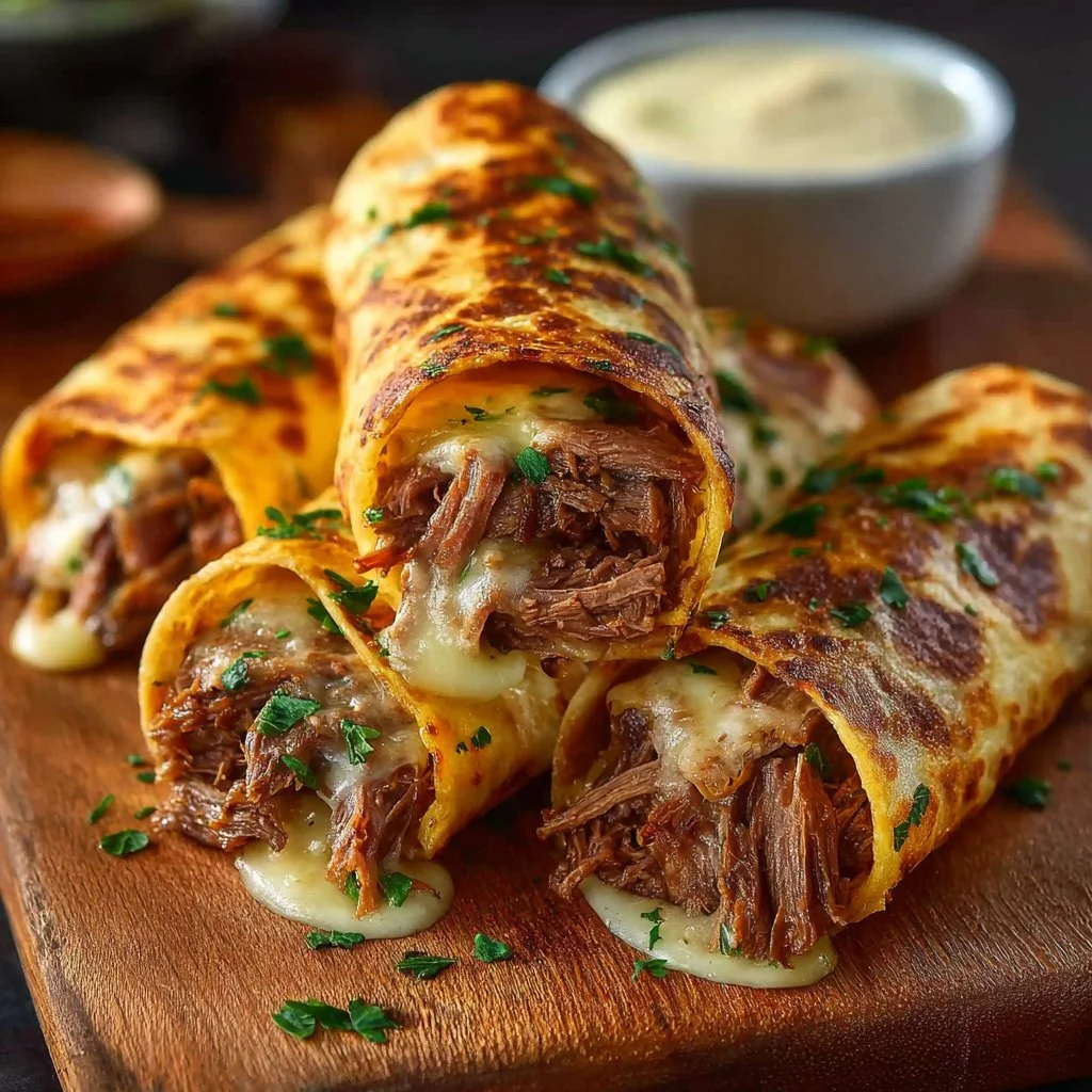 French Dip Tortilla Roll Ups