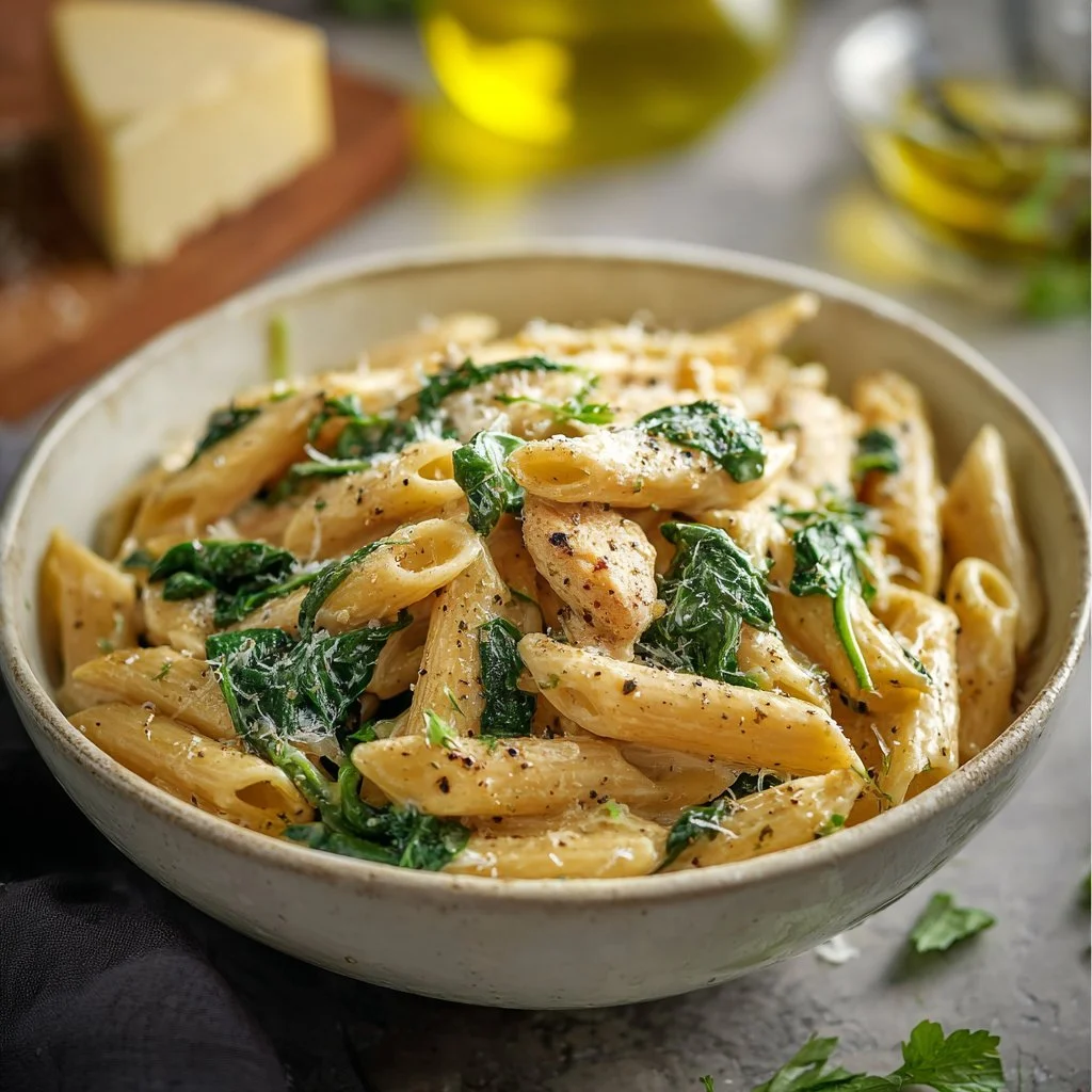 Healthy Garlic Parmesan Chicken Pasta
